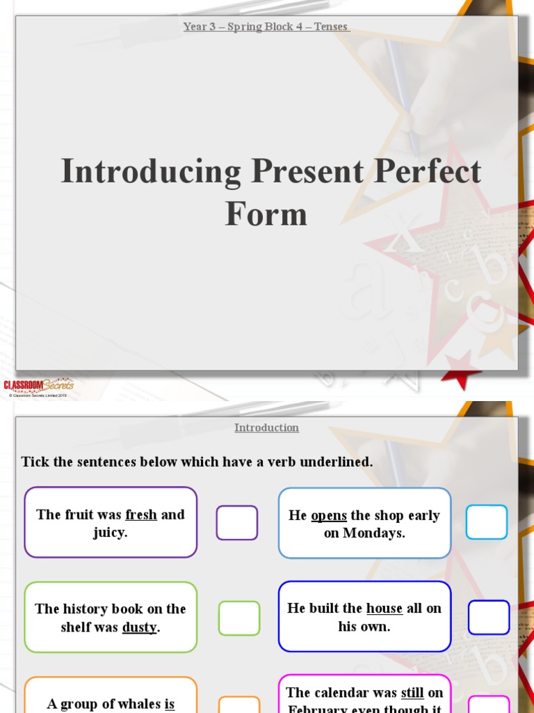 Tuesday Present Perfect Quiz | PDF | Perfect (Grammar) | Grammatical Tense