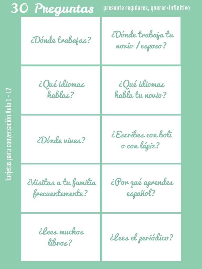 Conversación A1 - Flashcard 1 | PDF