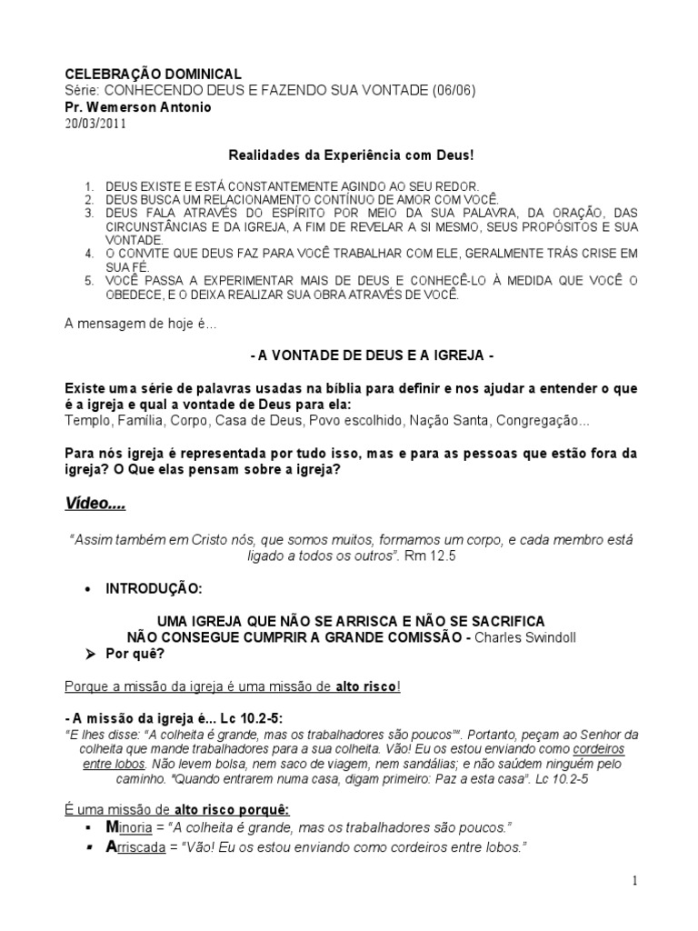 Conhecendo Deus e Fazendo Sua Vontade 6 | PDF | Jesus | Igreja cristã