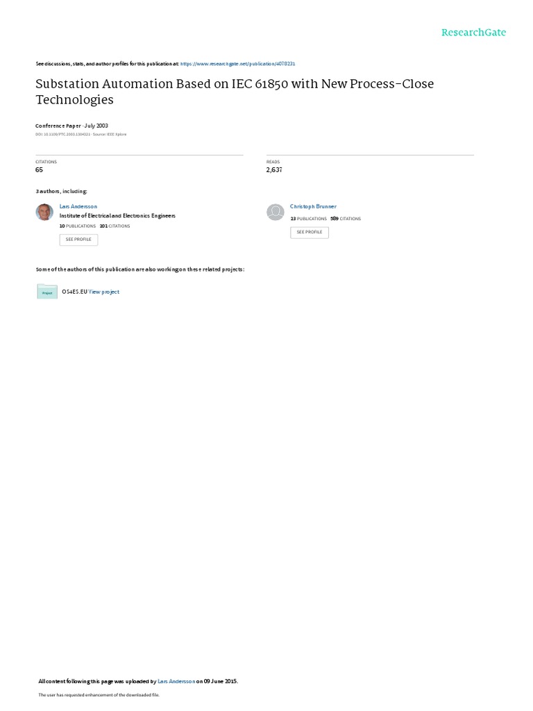 IEC20 206185020 20Substation20Automation20based20on20IEC | PDF ...