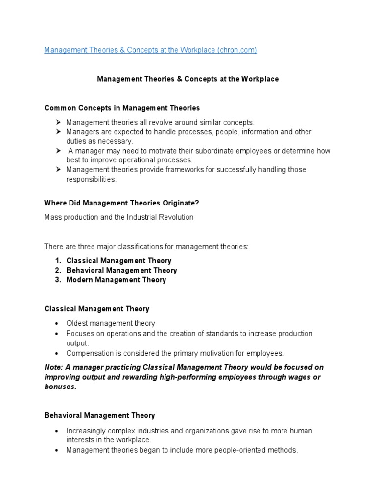 Management Theories | PDF
