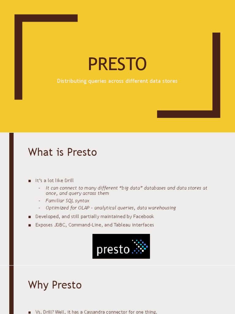 Presto: Unified Data Querying Tool | PDF