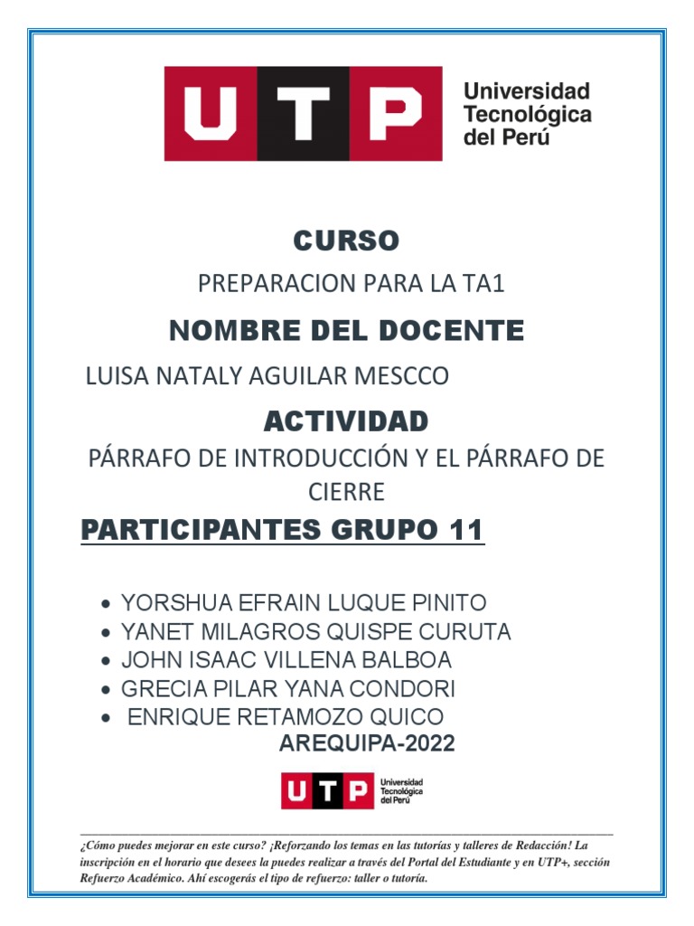 GRUPO 11 S02.s1-Preparación para La TA1 | PDF | Comportamiento ... GRUPO 11 S02.s1-Preparación para La TA1 | PDF | Comportamiento ...