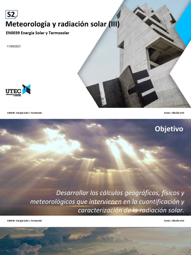 2021-2 EN0039 Sesión 2 Meteorología y Radiación Solar (III) | PDF ...