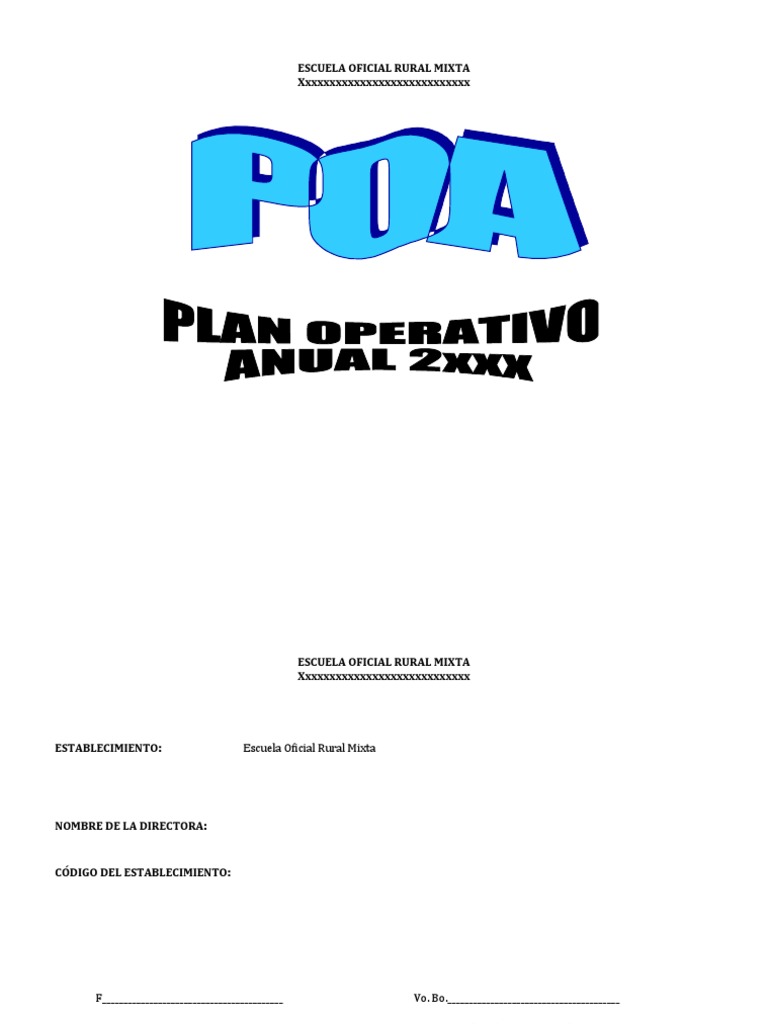 Poa Plan Operativo Anual | PDF | Enseñando | Maestros