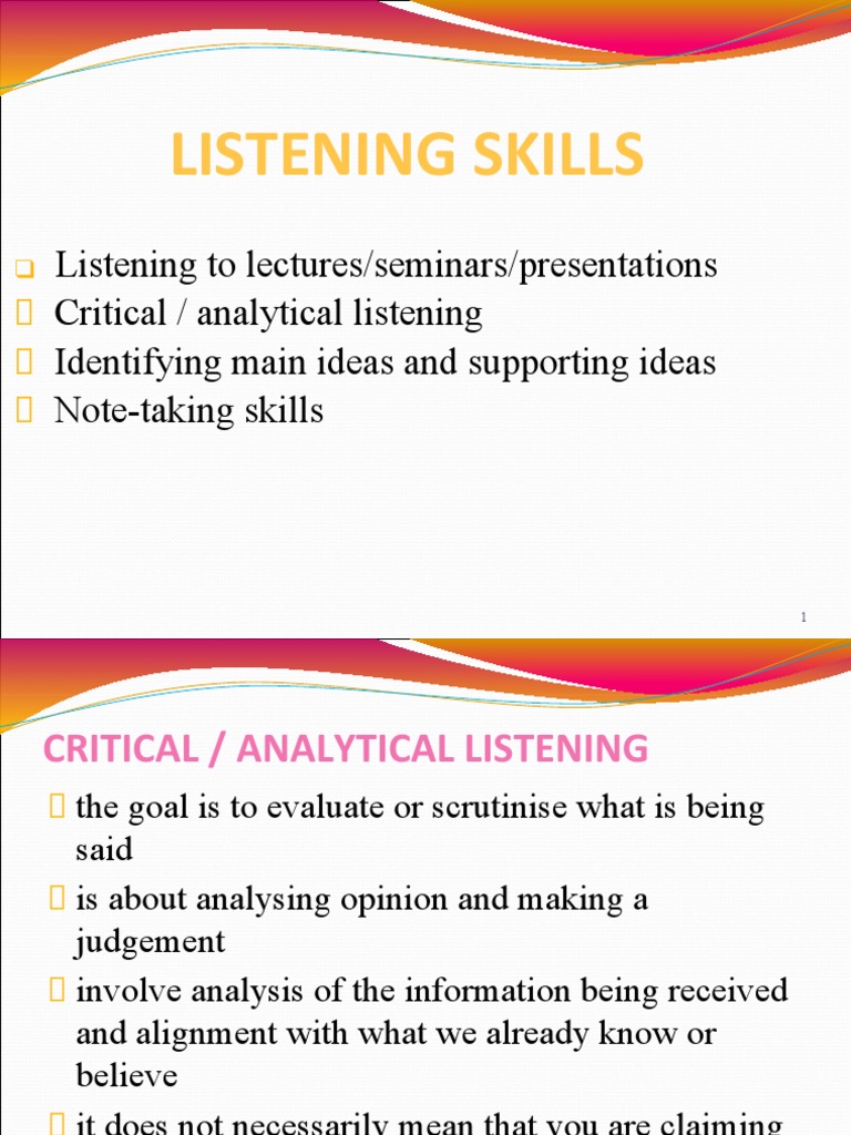 Critical and Analytical Listening | PDF | Knowledge | Psychological ...