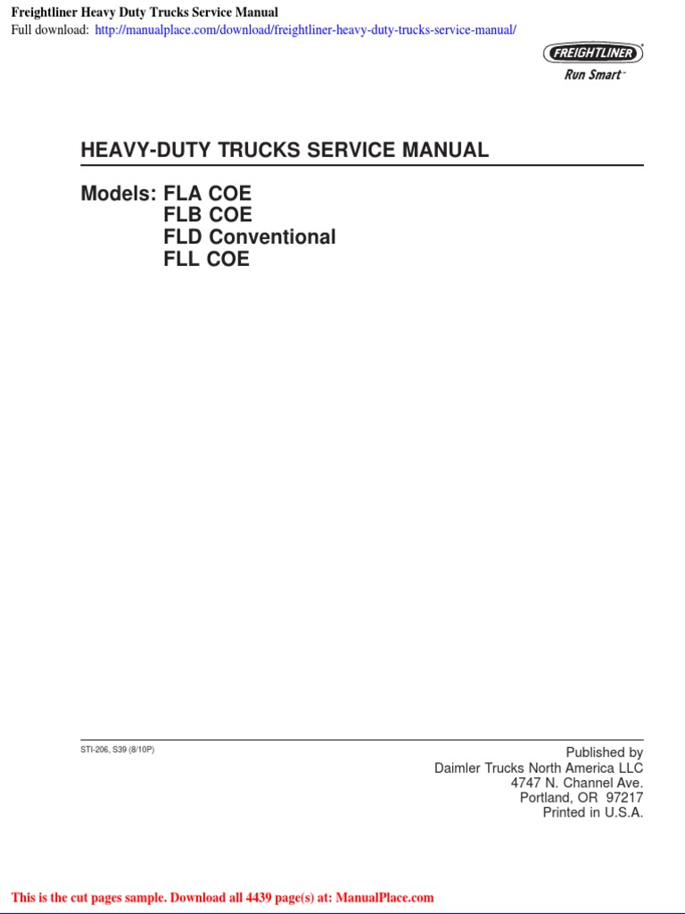 Freightliner Heavy Duty Trucks Service Manual | PDF | Truck