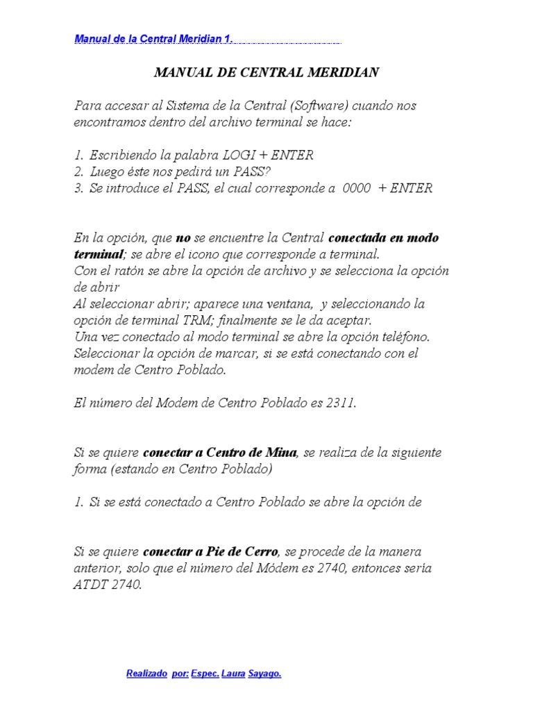 Manual de Central Meridian | PDF