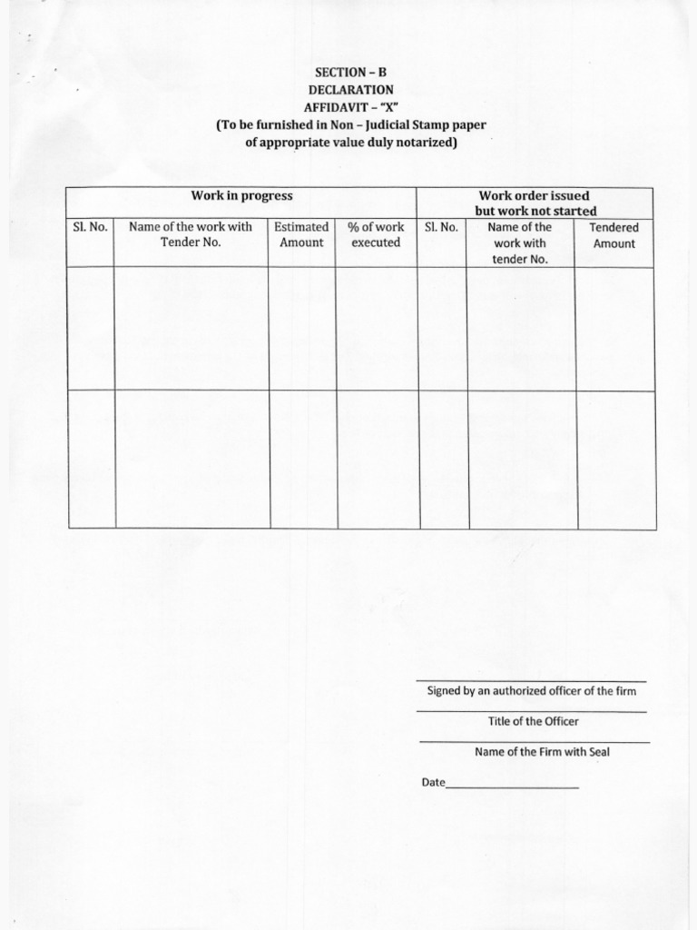 Section - B Declaration Affidavit - X | PDF