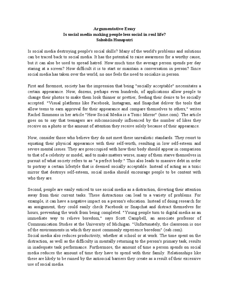 Is Social Media Making People Less Social in Real Life | PDF | Social ...