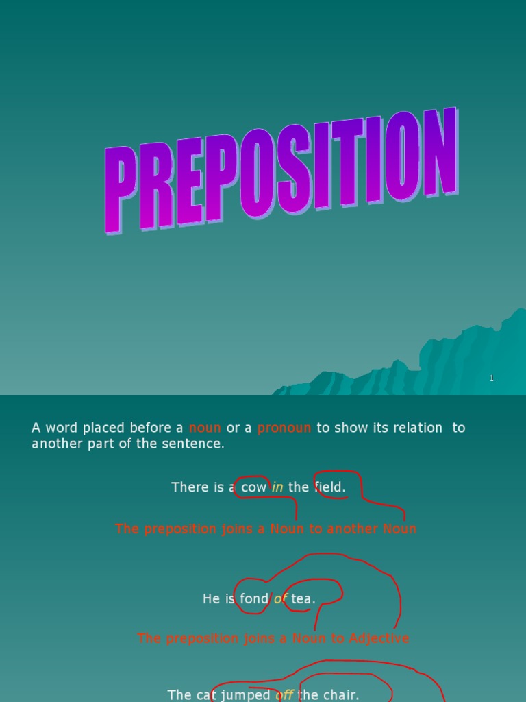Preposition | PDF | Preposition And Postposition | Noun