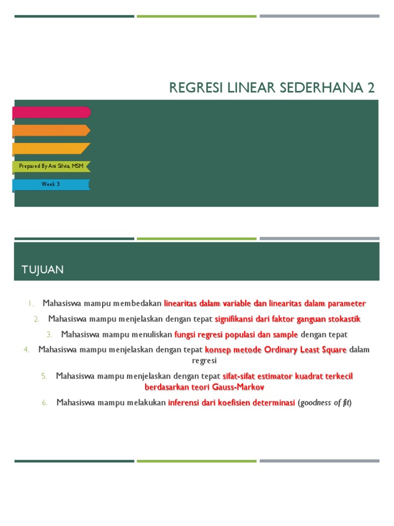 Week 3 - Regresi Linear Sederhana 2 | PDF
