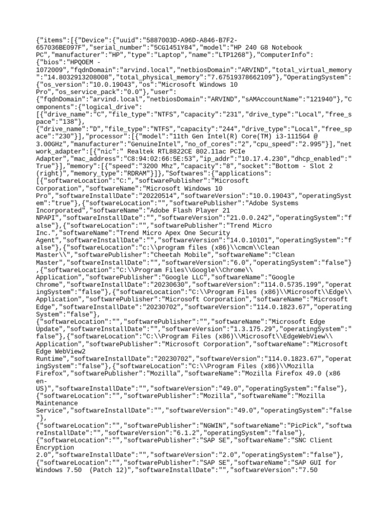 Last Scan Data | PDF | Microsoft Office 2013 | Laptop