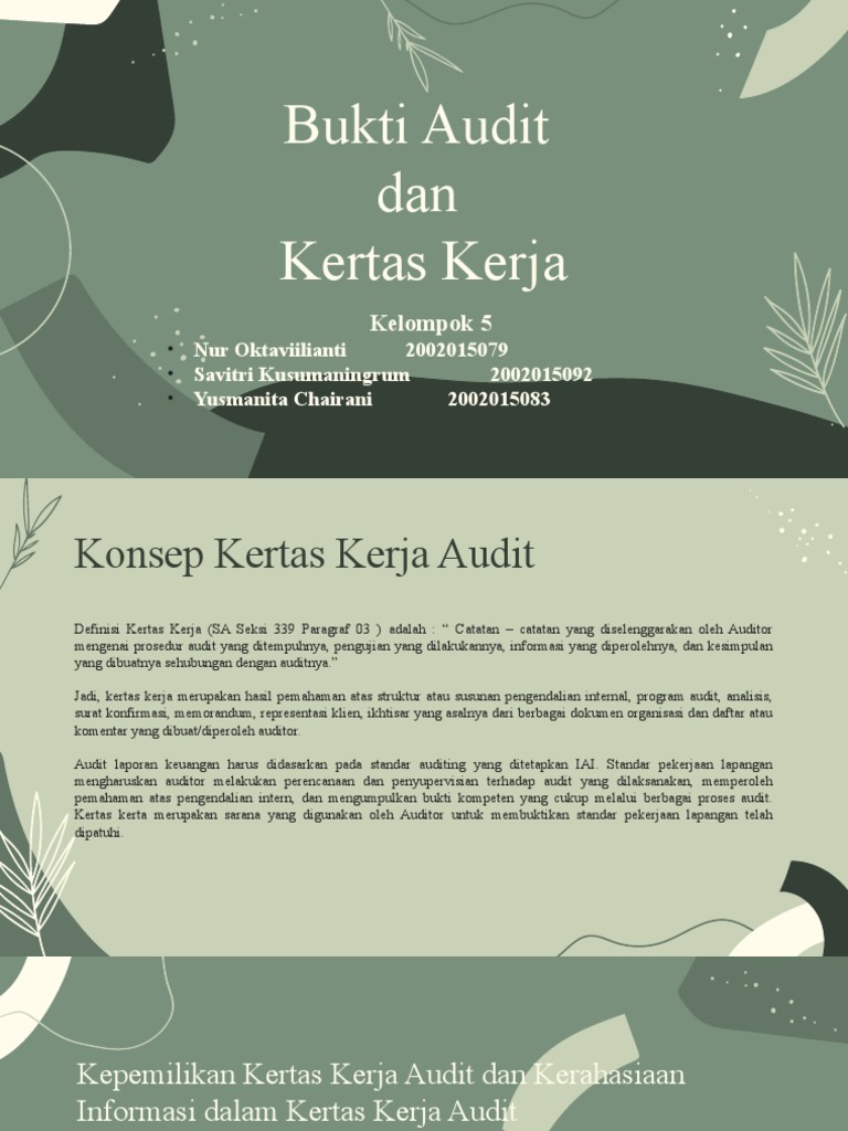 Kelompok 5 - Bukti Audit Dan Kertas Kerja | PDF