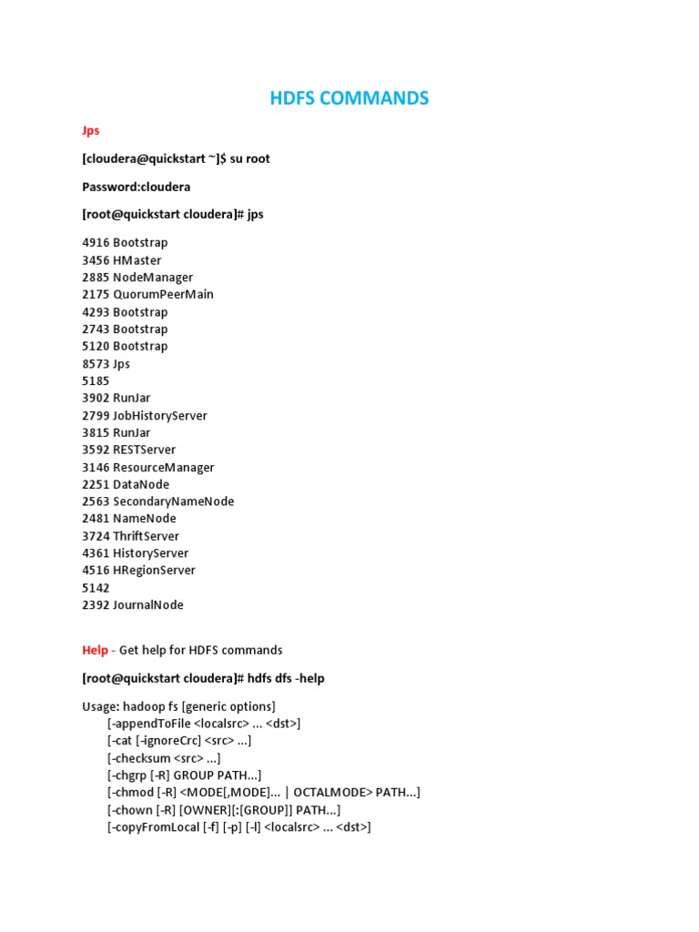 HDFS Commands Reference | PDF