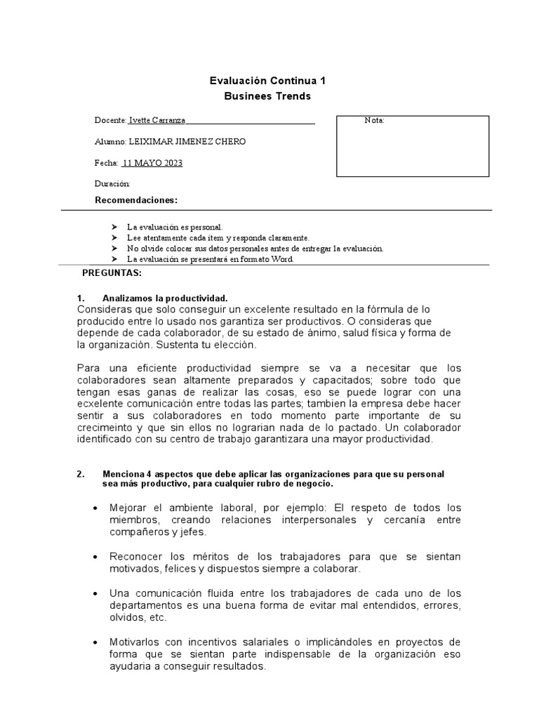 Evaluación Continua 1 - 1 | PDF