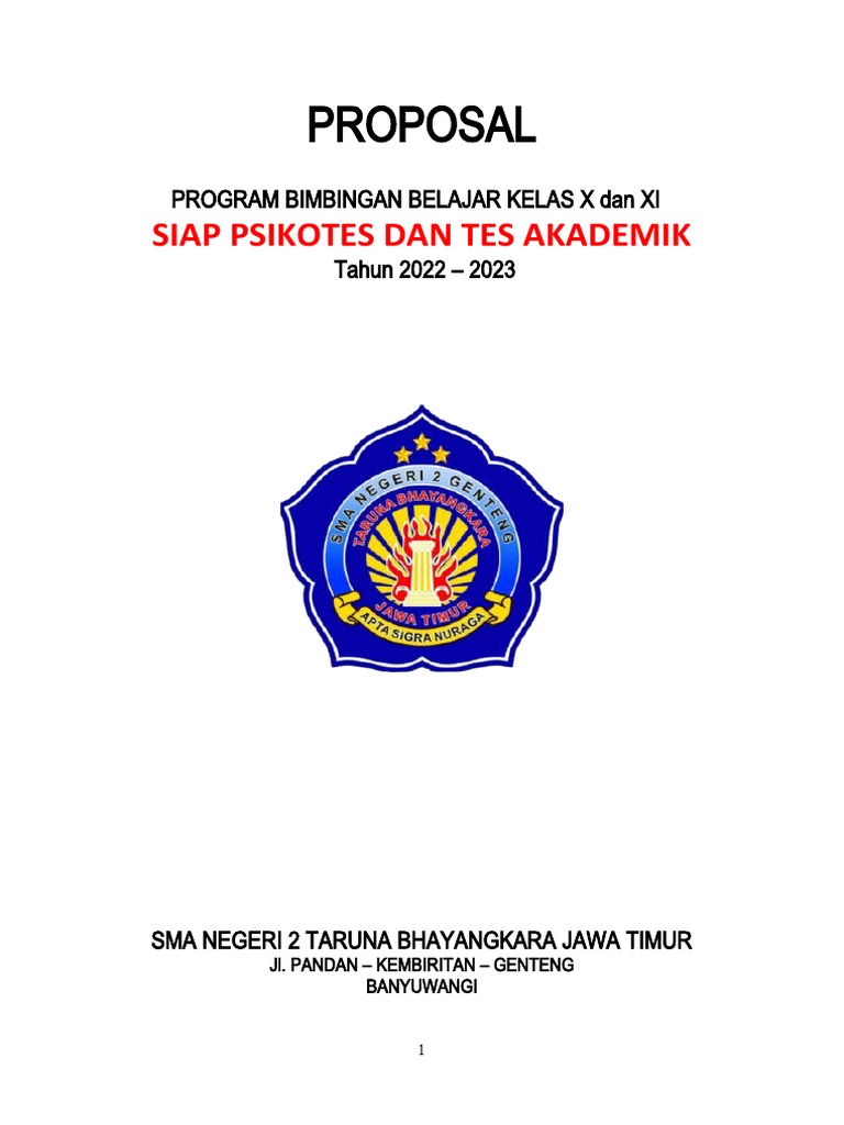 Proposal Siap Psikotes Dan Tes Akademik Tni Polri 2022 - 2023 | PDF