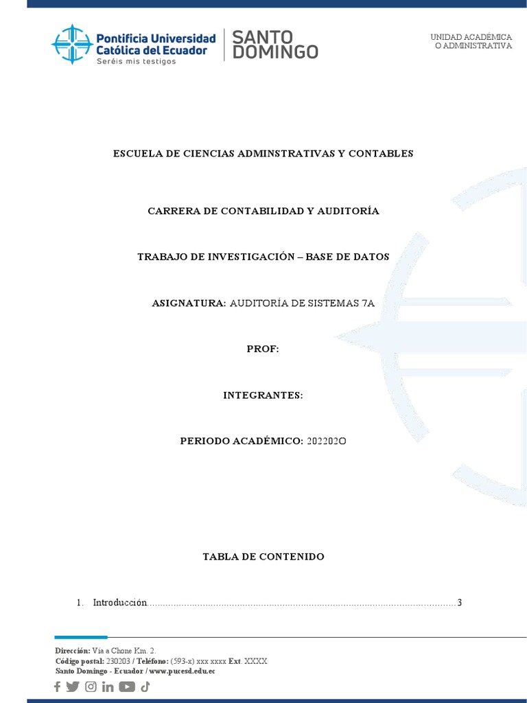Informe de Exposicion de Bases de Datos | PDF | Bases de datos | Mi sql