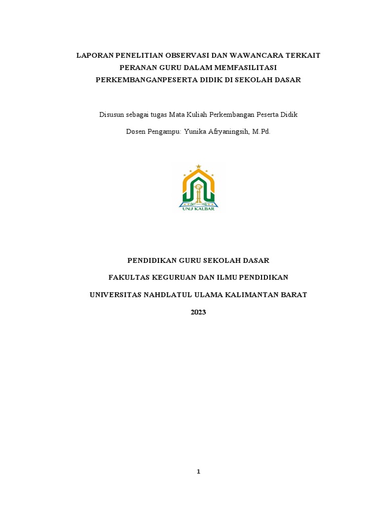 Ikhsan (Observasi Ke SD) | PDF