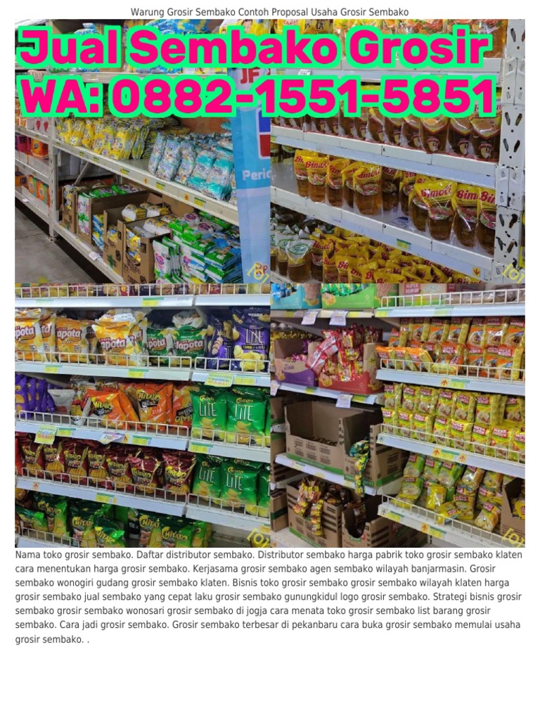 Warung Grosir Sembako Contoh Proposal Us | PDF
