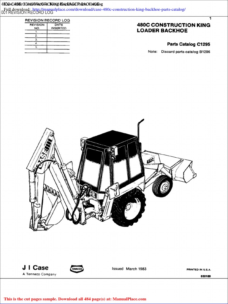 Case 480c Construction King Backhoe Parts Catalog | PDF | Computers
