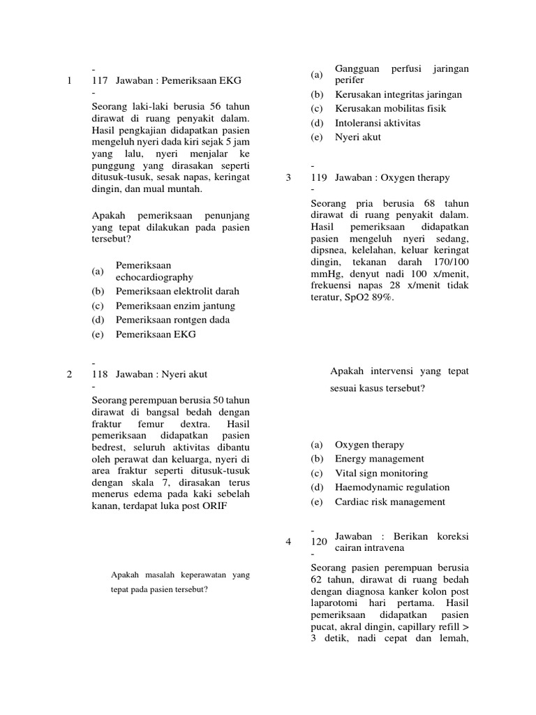Kumpulan Soal Ukom Keperawatan Medikal Bedah | PDF