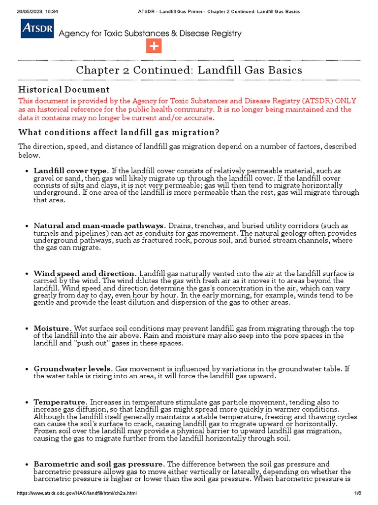 ATSDR - Landfill Gas Primer - Chapter 2 Continued - Landfill Gas Basics ...