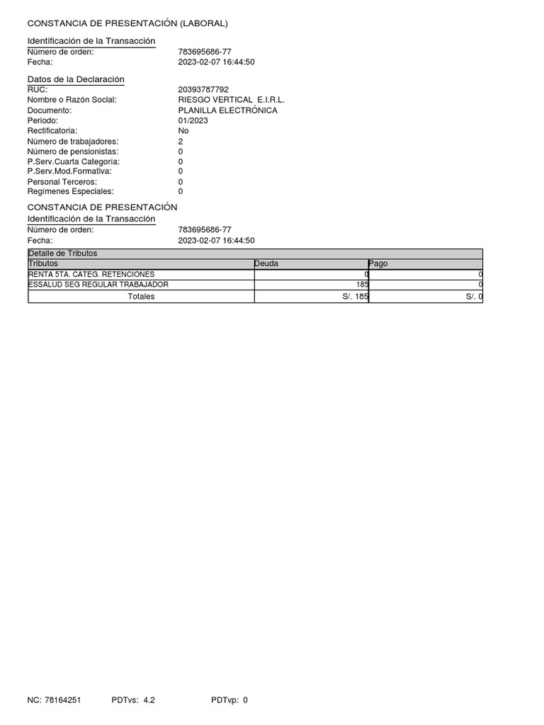 Modelo de Contancia de Planilla | PDF | Tecnología