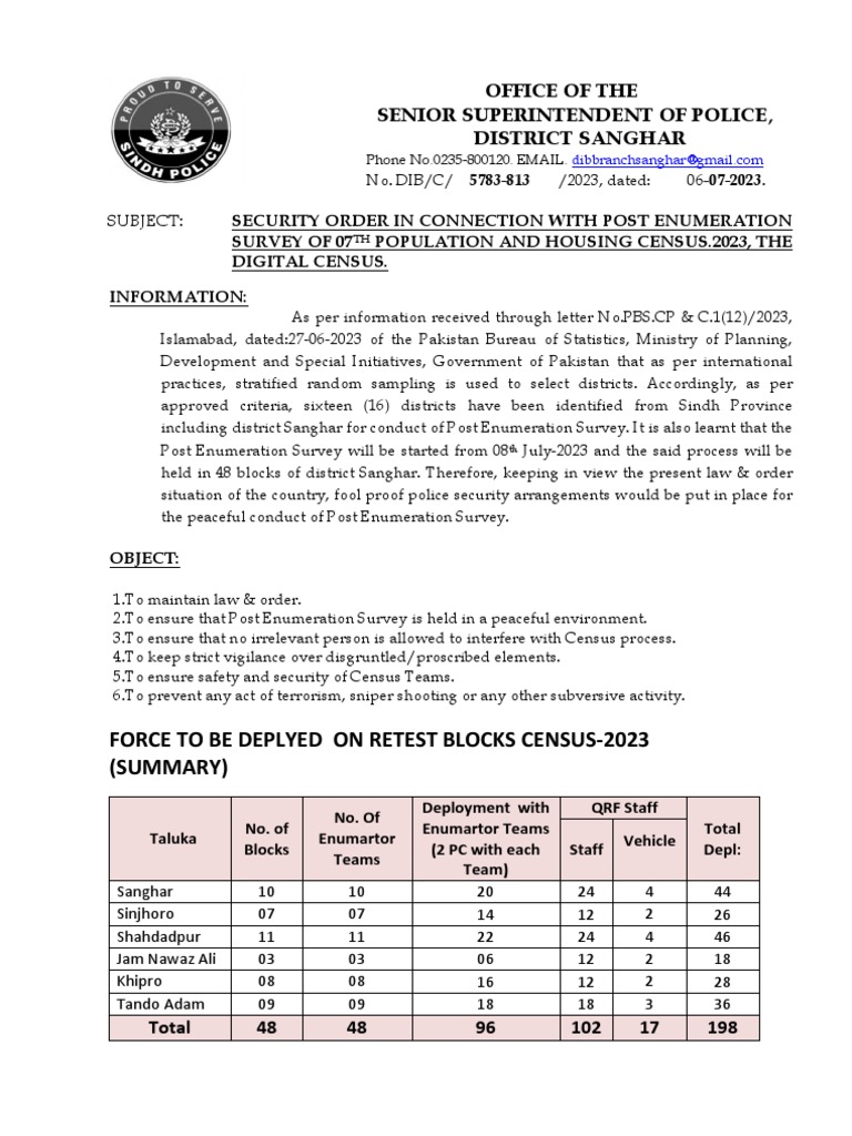 Re-Test Blocks Census 2023 | PDF | Census
