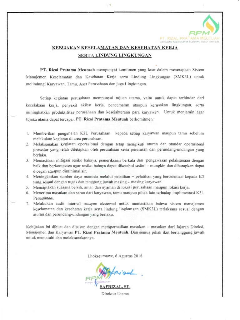 3.4 B - Lampiran Rencana K3LL | PDF