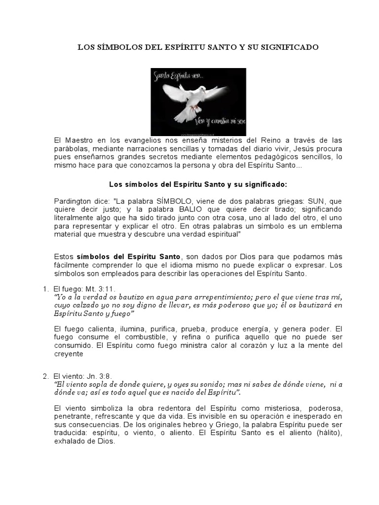 Símbolos del Espíritu Santo y su Significado | PDF | Religión y ...