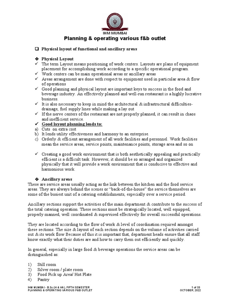 Restaurant Layout and Operations Guide | PDF | Specification (Technical ...