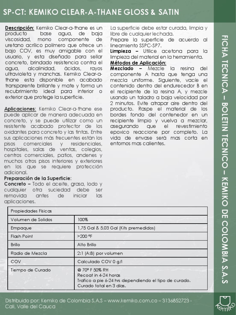 SP-CT Clear-A-Thane | PDF | Revestimiento | Procesos industriales