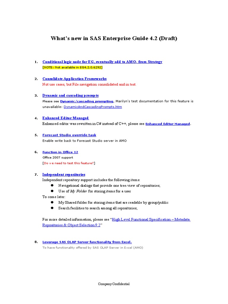 Feature List Changes Fore Gamo 42 | PDF | Sas (Software) | Microsoft Windows