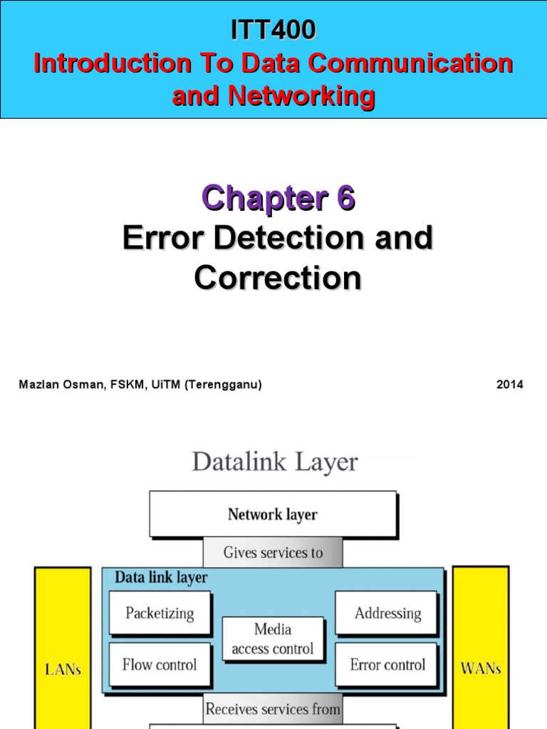 Ch6 Error Detection and Correction (1) | PDF | Code | Telecommunications Engineering