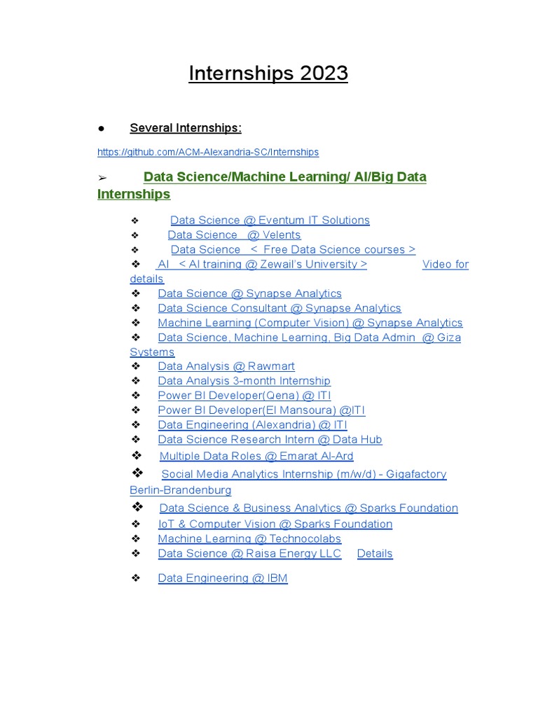 Internships 2023 | PDF | Mobile App | Engineering