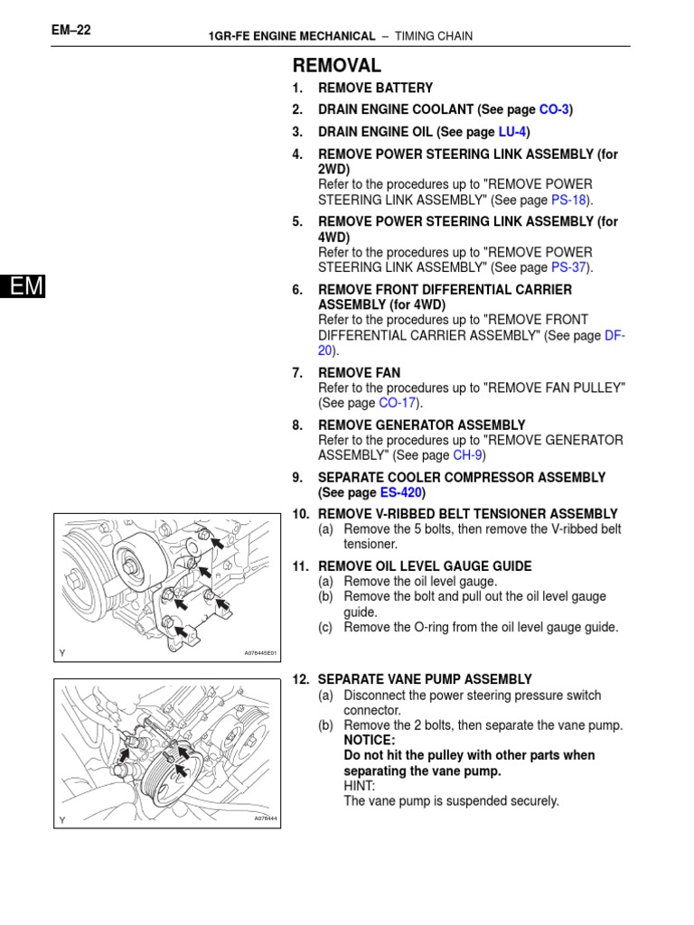 1gr Fe - Cadena de Distribucion | PDF | Engine Technology | Engines