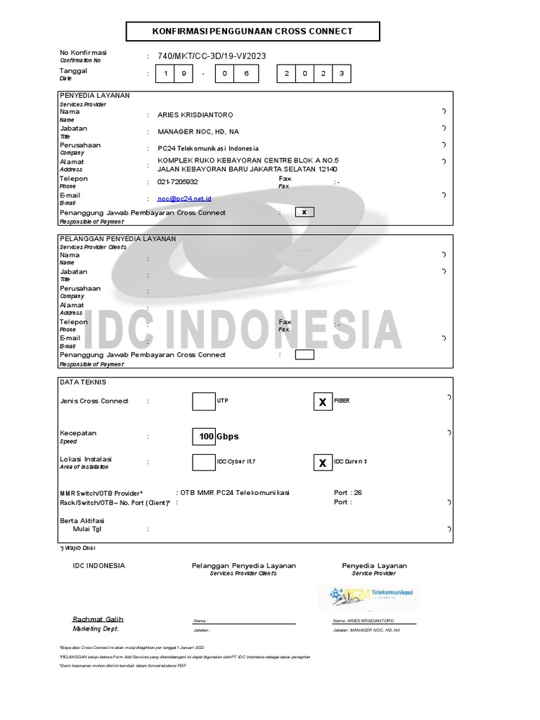 Form Interkoneksi PC24 - SDI | PDF