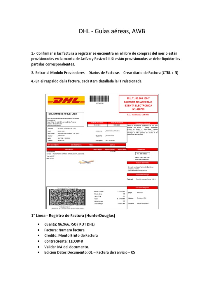 Facturas DHL Fletes Importacion | Descargar gratis PDF | Factura ...