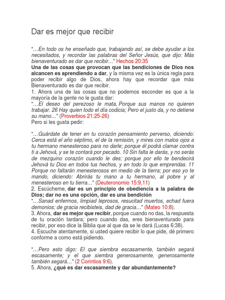 Dar Es Mejor Que Recibir | PDF