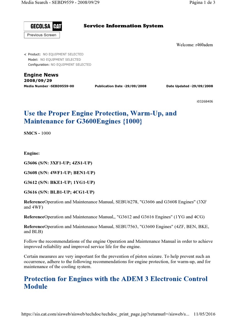 SEBD9559 High Eng Oil To Eng Coolant Differential Temp | PDF | Motor ...
