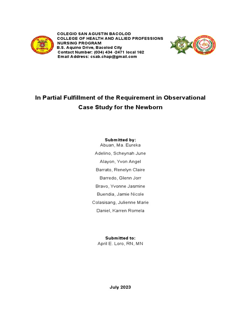 Group 29 Newborn Case Study - Docx 1 | PDF