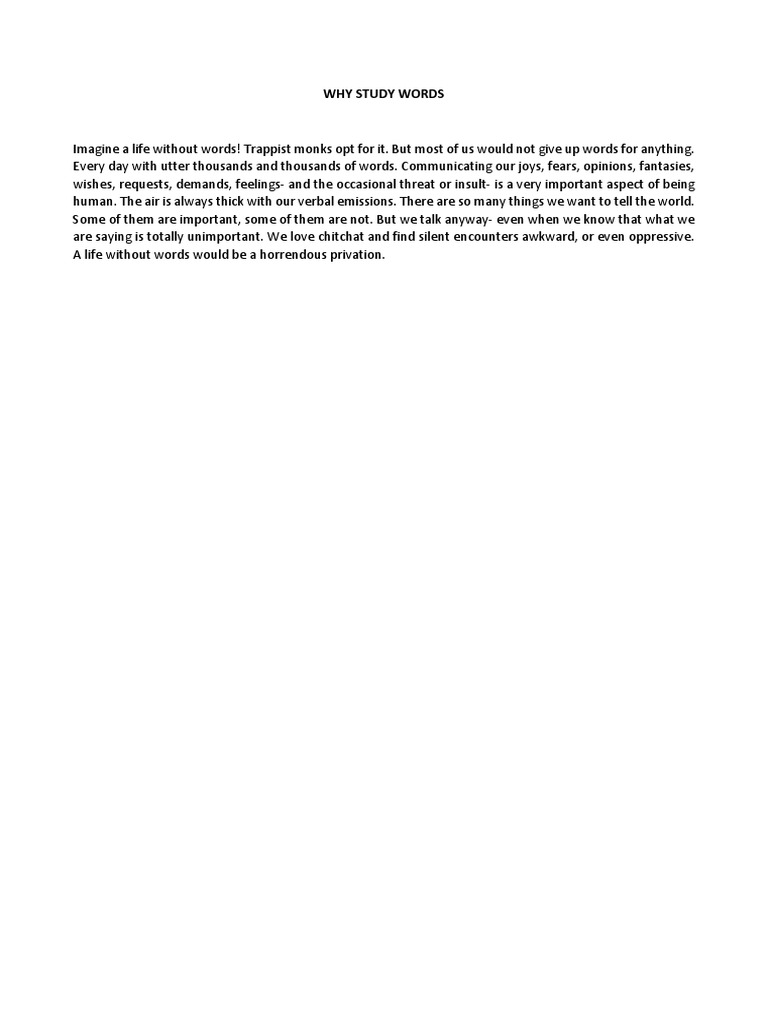 Importance of Words in Communication | PDF | Language Arts & Discipline