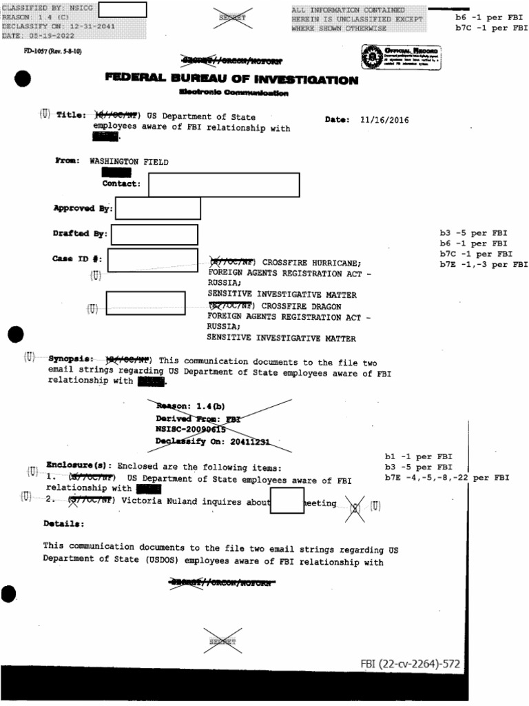 Crossfire Hurricane - FBI Binder Installment Part 5 | PDF