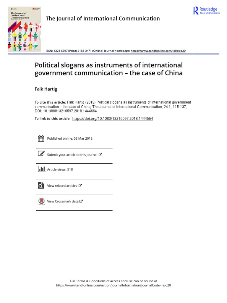 Political Slogans As Instruments of International Government ...