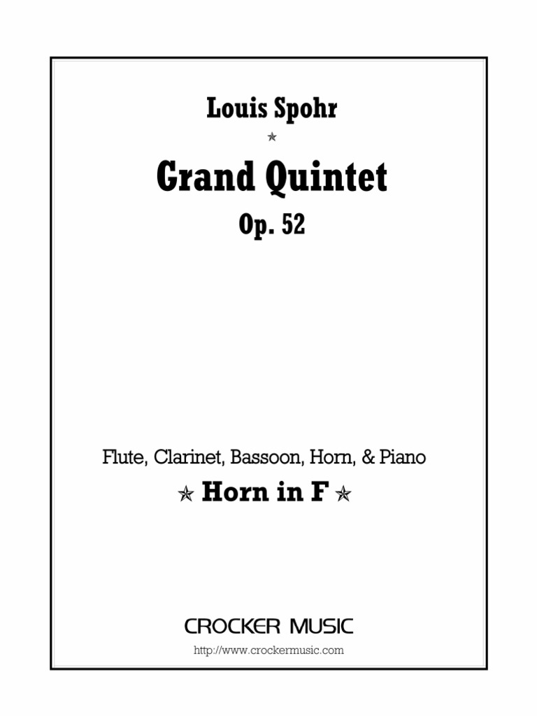 SPOHR GrandQuintetOp52-Horn | PDF | Elements Of Music | Compositions