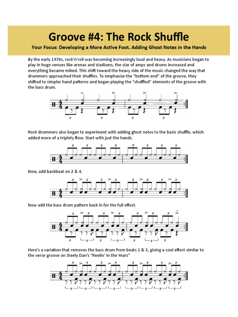 Rock Shuffle Techniques for Drummers | PDF