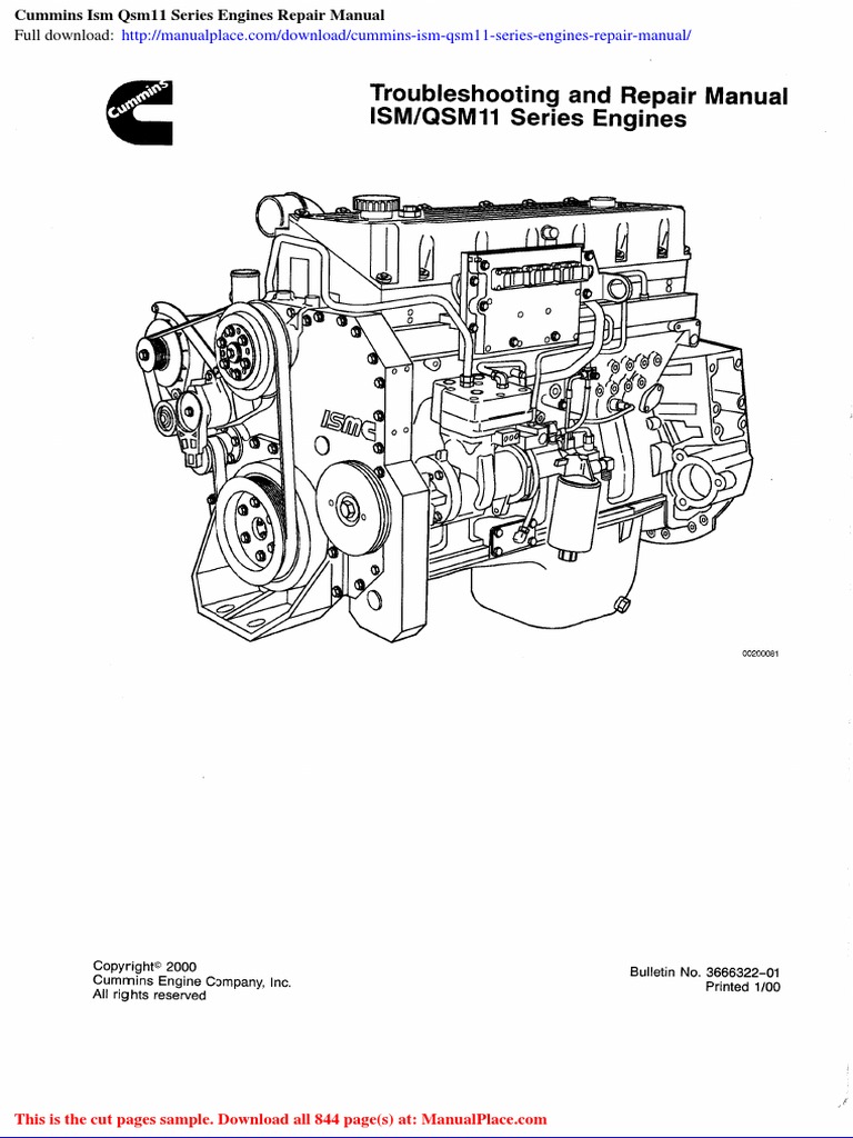 Cummins Ism Qsm11 Series Engines Repair Manual | PDF