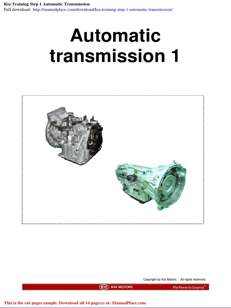 Kia Training Step 1 Automatic Transmission | PDF