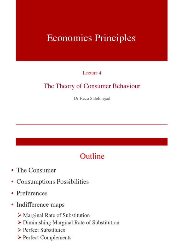 Lecture Slides 4 Theory of Consumer Behaviour | PDF Lecture Slides 4 Theory of Consumer Behaviour | PDF